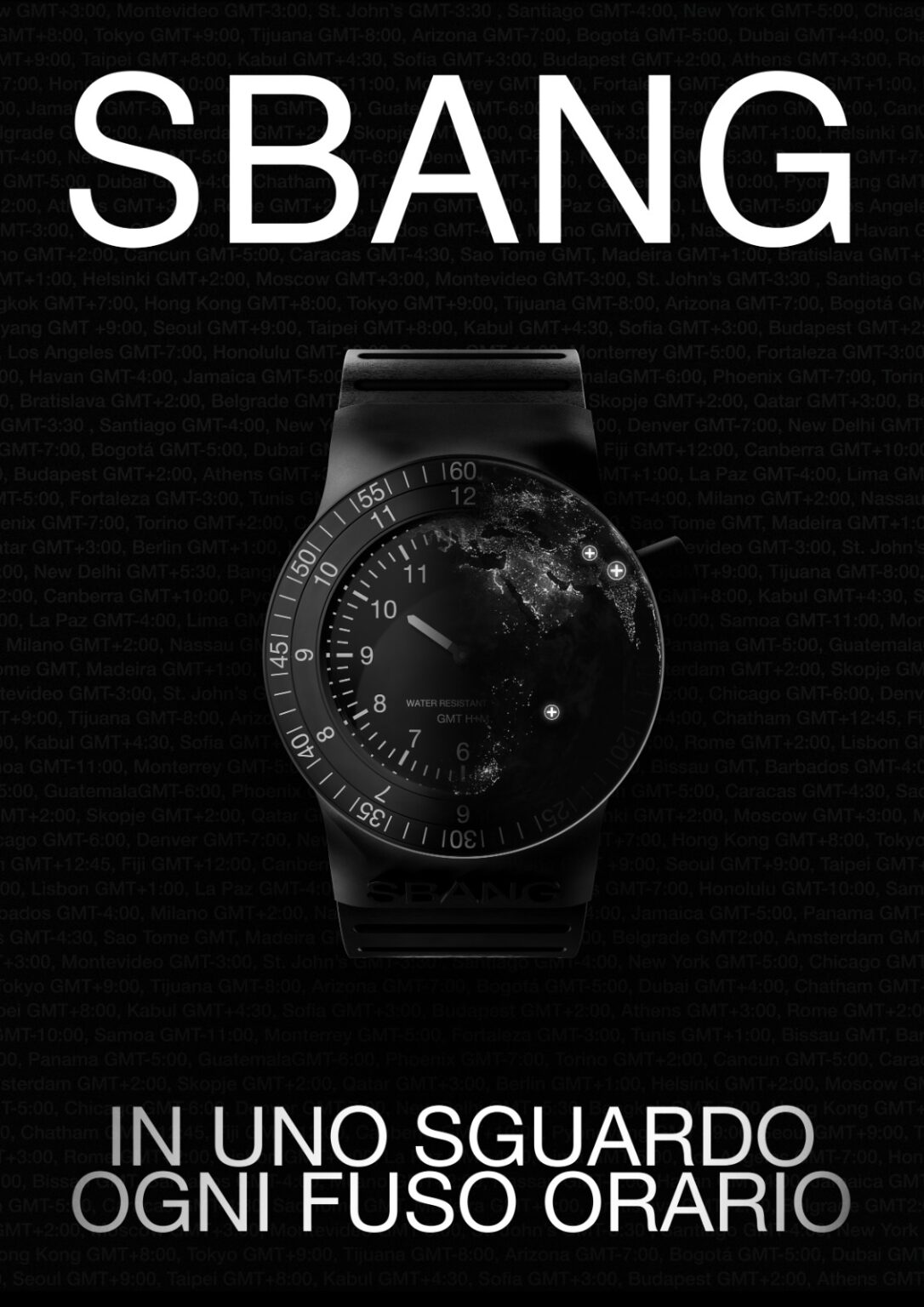 Orologio GMT con doppia ghiera, firmato SBANG